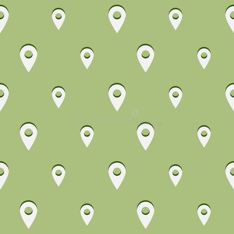 Seamless Pattern with Symbol White Labels on the Map on a Light Green ...