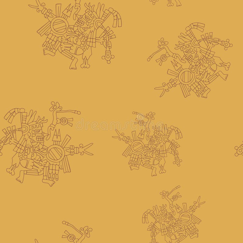Seamless Pattern with Symbols from Aztec Codices Stock Vector ...