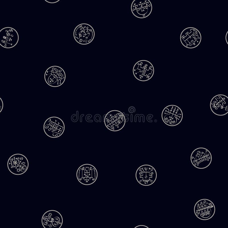 Seamless Pattern with Symbols of Demons Stock Vector - Illustration of ...