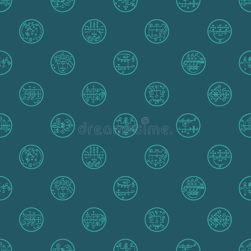 Seamless Pattern with Symbols of Demons Stock Vector - Illustration of ...