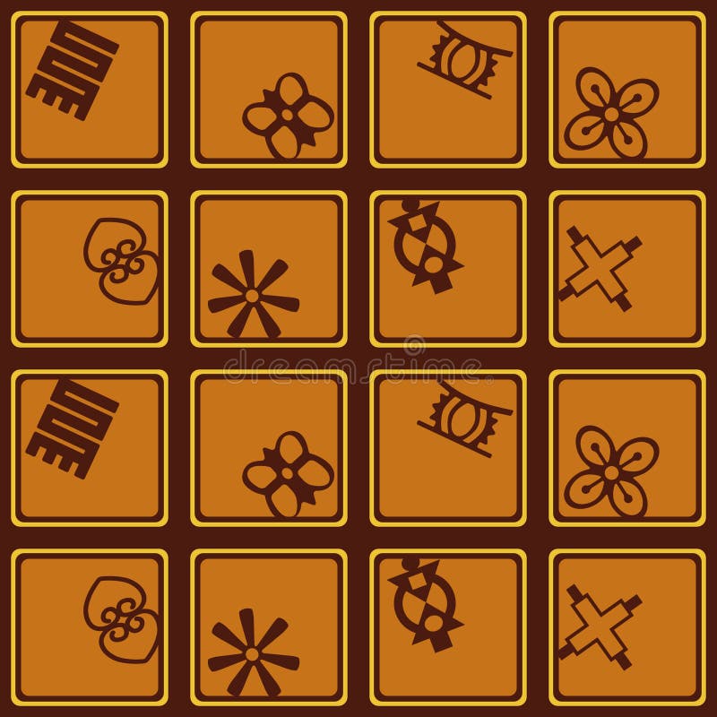 Seamless Pattern with Symbols Stock Vector - Illustration of tribal ...