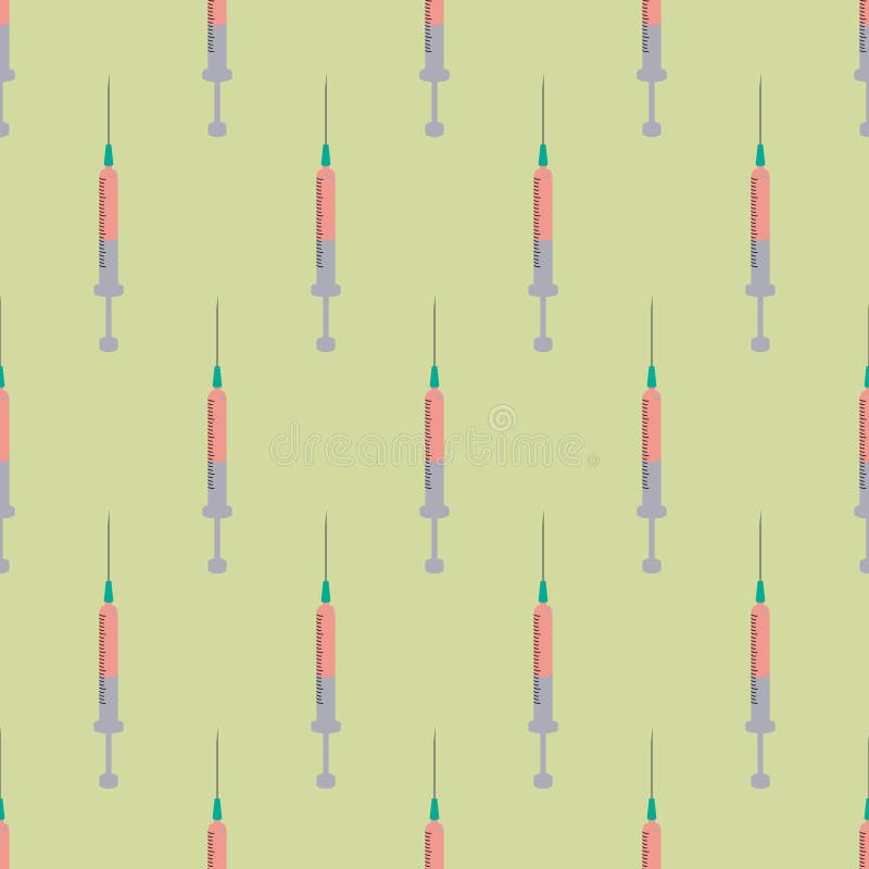 A Seamless Pattern of Syringe with Pink Liquid. Stock Vector ...