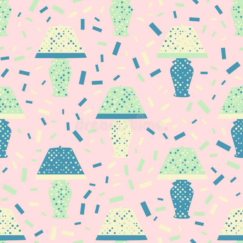Seamless Pattern with Table Lamp. Beautiful for Textile or Paper Print ...