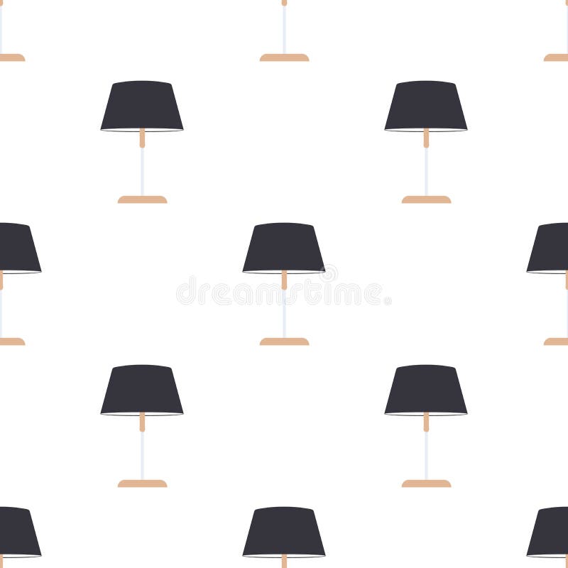 Seamless Pattern with a Table Lamp. Suitable for Backgrounds, Postcards ...