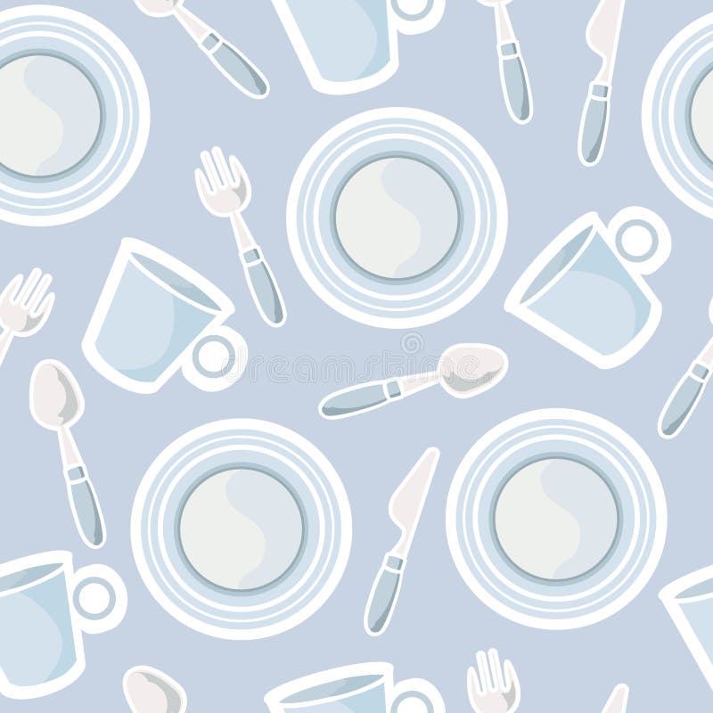 Tableware Objects Cartoon Illustration Stock Vector - Illustration of ...