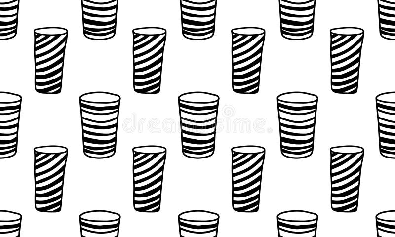 Seamless Pattern with Tableware or Kitchenware. Vector Cups Stock Vector - Illustration of ...