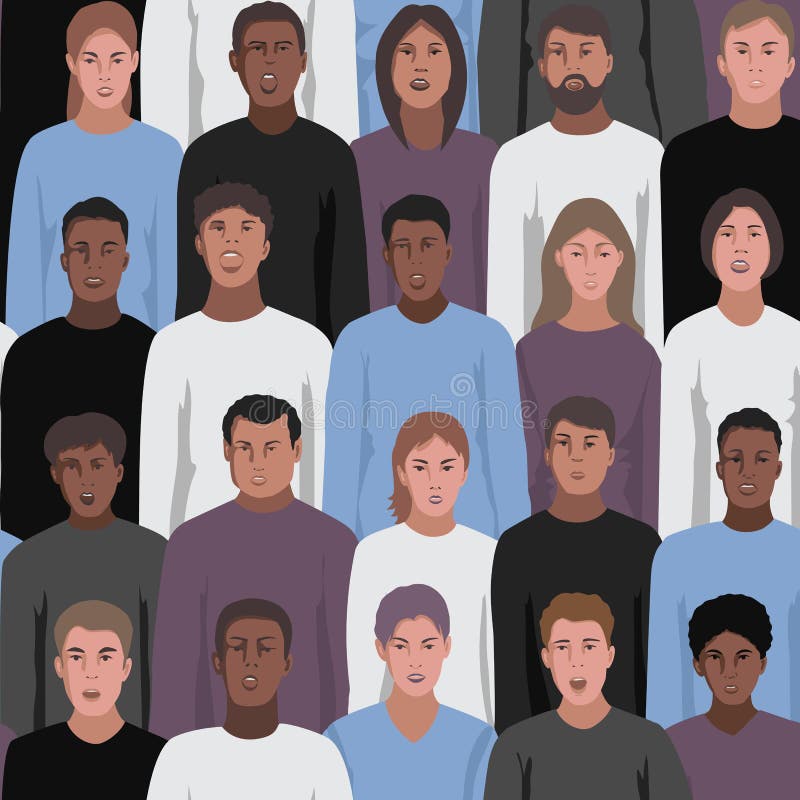 Seamless Pattern with Talking, Shouting, Singing People Stock Vector ...