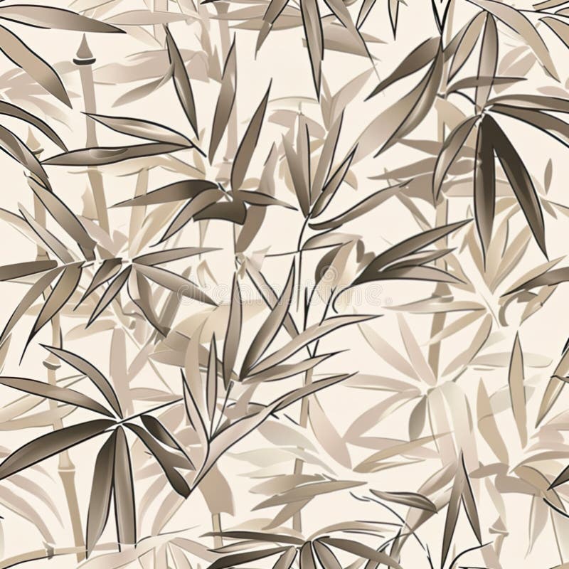 A Seamless Pattern with Tapestry-like Designs of Bamboo Leaves, Their ...