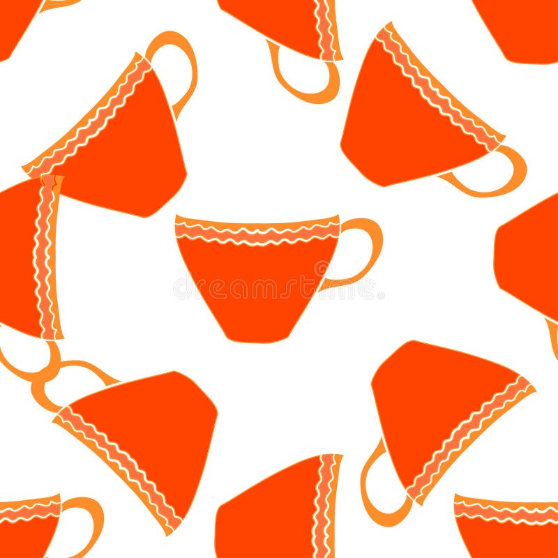 Seamless Pattern with Tea Cups. Stock Vector - Illustration of kitchen ...