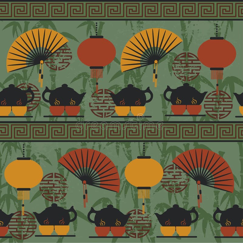 Seamless pattern tea time stock vector. Illustration of holding - 27167668