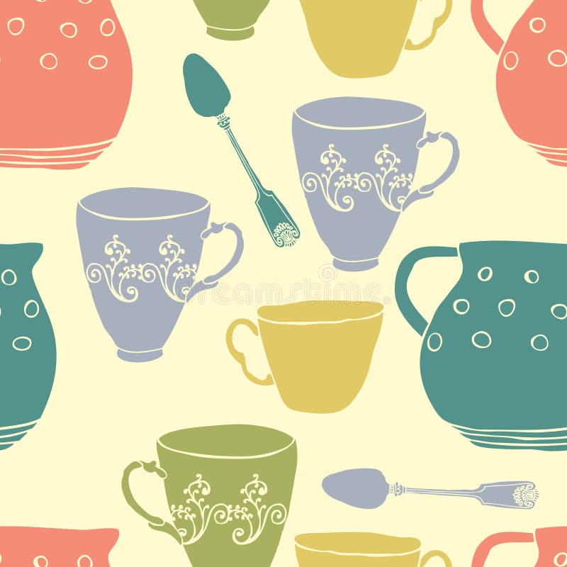 Seamless breakfast pattern stock vector. Illustration of freshness - 5603816