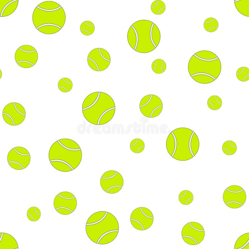 Seamless Pattern with Tennis Balls. Stock Vector - Illustration of ...