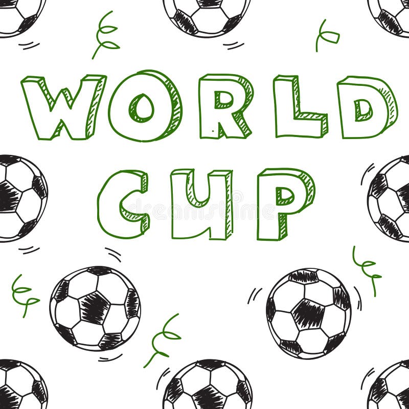Seamless Pattern with Text. World Cup Stock Vector - Illustration of ...