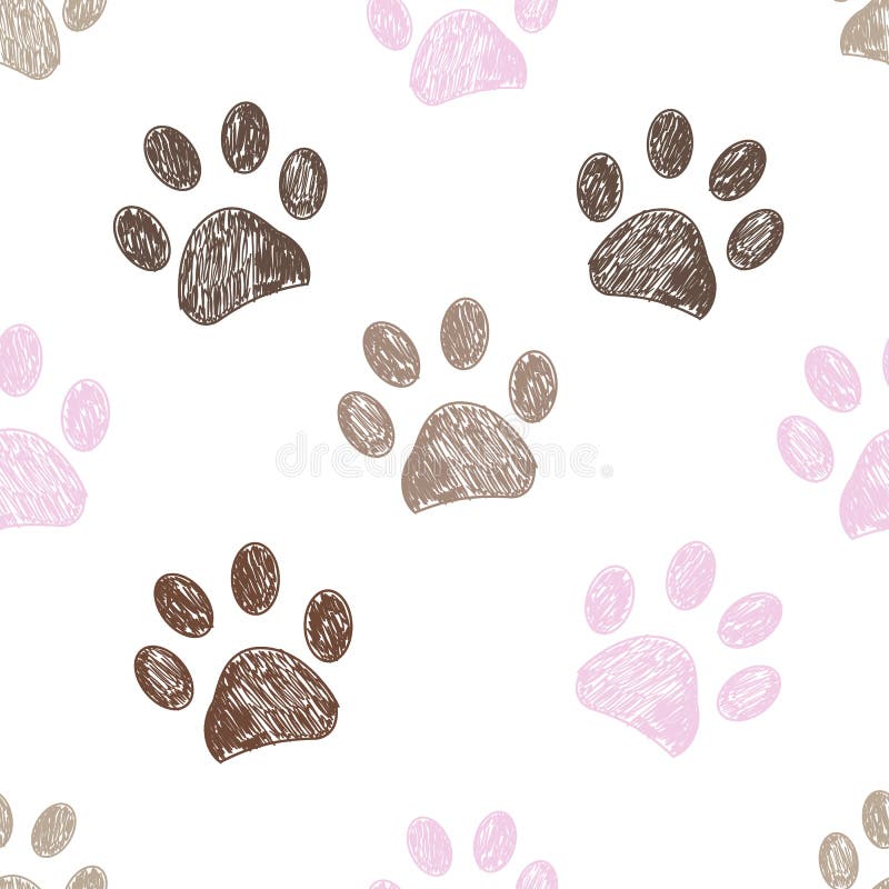 Dog Paw Print Background Cute Pink Stock Illustrations – 2,120 Dog Paw ...
