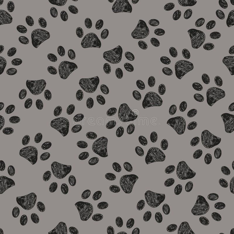 Black Dog Paw Print Vector Illustration Stock Vector - Illustration of ...