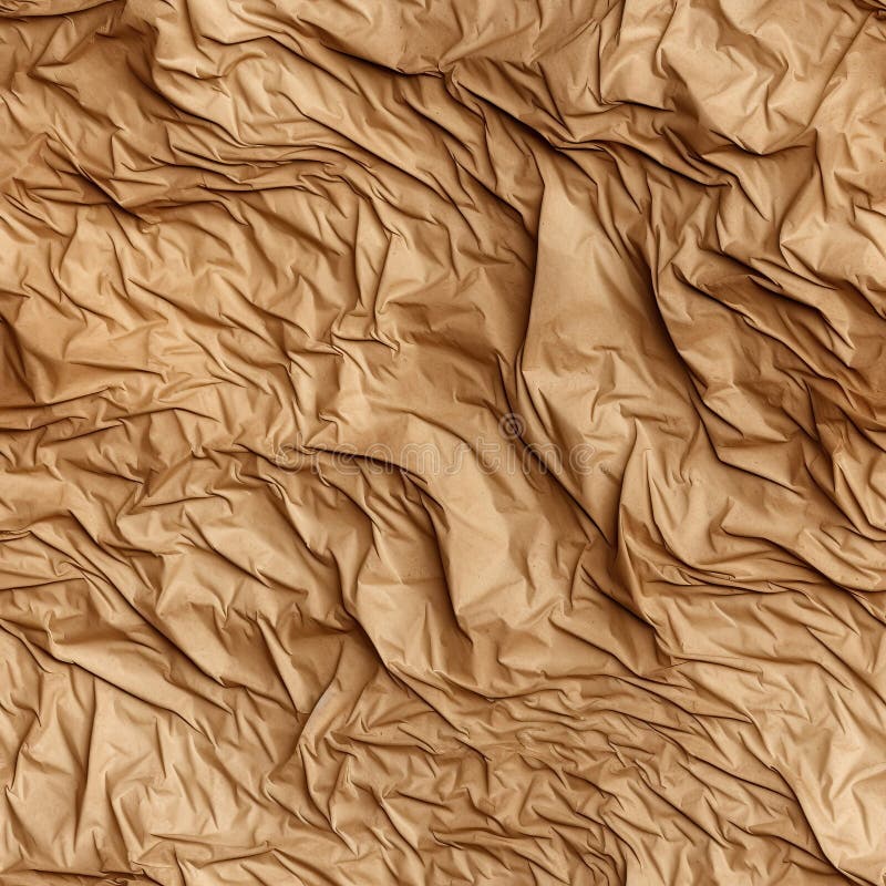Seamless Pattern Texture of Crumpled Paper in Brown Color. Stock ...