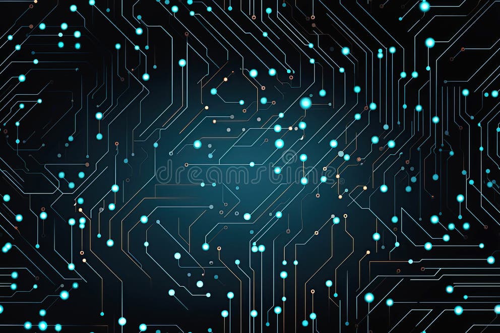 Seamless Pattern with Texture of Digital Circuit Lines Connecting a ...