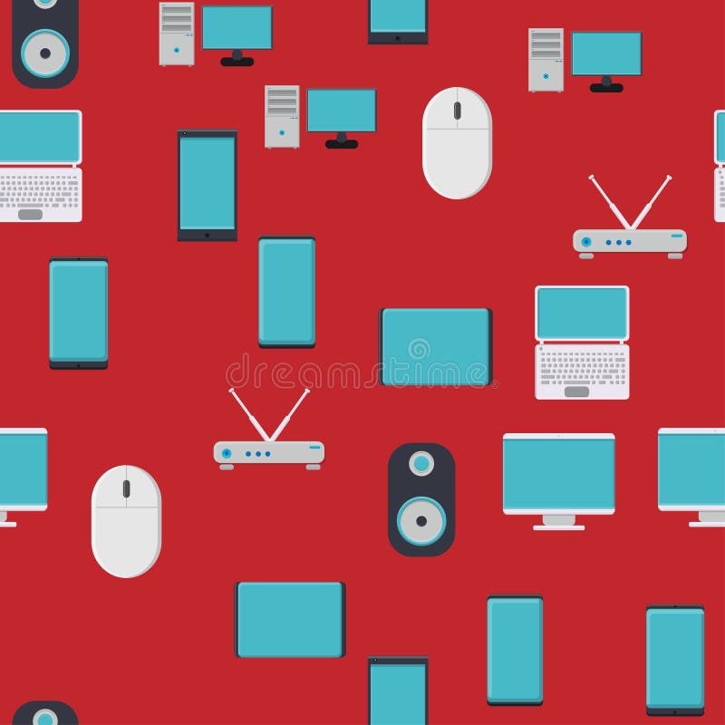 Seamless Pattern, Texture from Modern Digital Devices, Gadgets, Tablets ...
