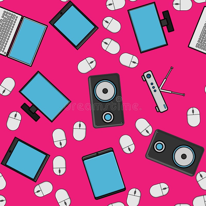 Seamless Pattern, Texture from Modern Digital Devices, Gadgets, Tablets ...