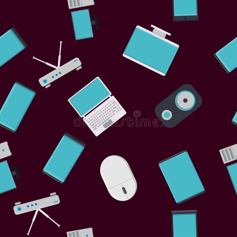 Seamless Pattern, Texture from Modern Digital Devices, Gadgets, Tablets ...