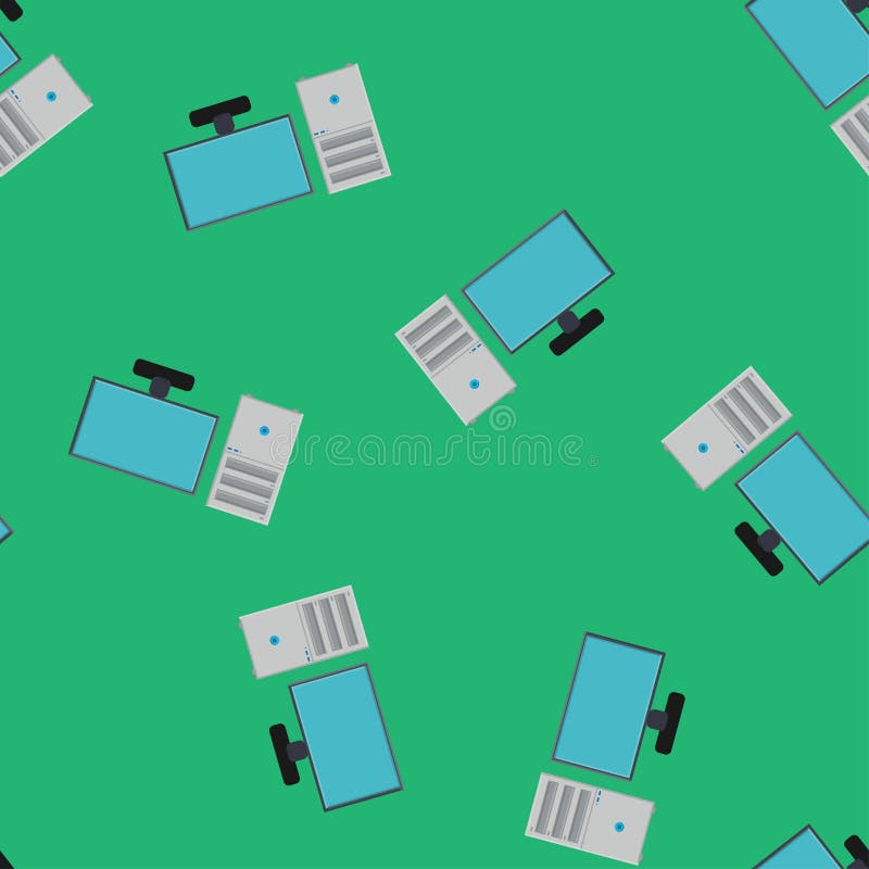 Seamless Pattern, Texture of Modern Powerful Digital Office Computers ...