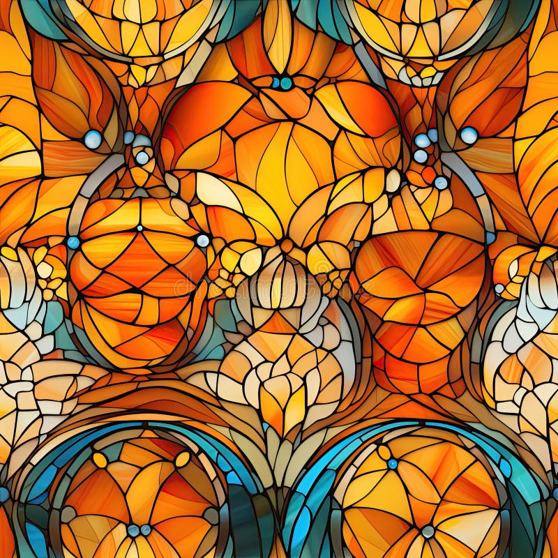 Seamless Pattern with Texture Ornament of a Stained Glass Window on ...