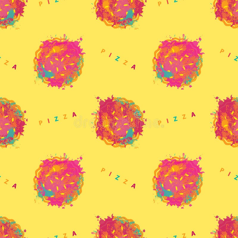 Seamless Pattern Texture on the Theme of Pizza Stock Vector ...