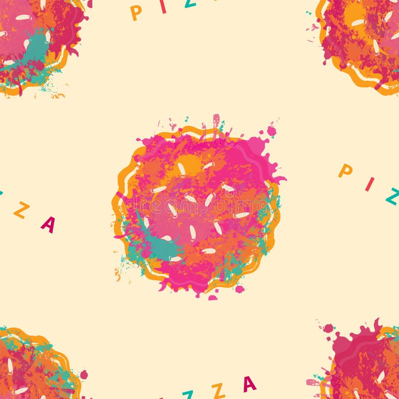 Seamless Pattern Texture on the Theme of Pizza Stock Vector ...
