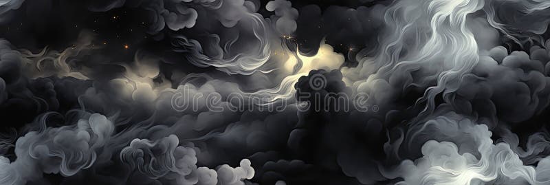 Seamless Pattern Texture White Smoke Fog Mist Smog Black Background ...