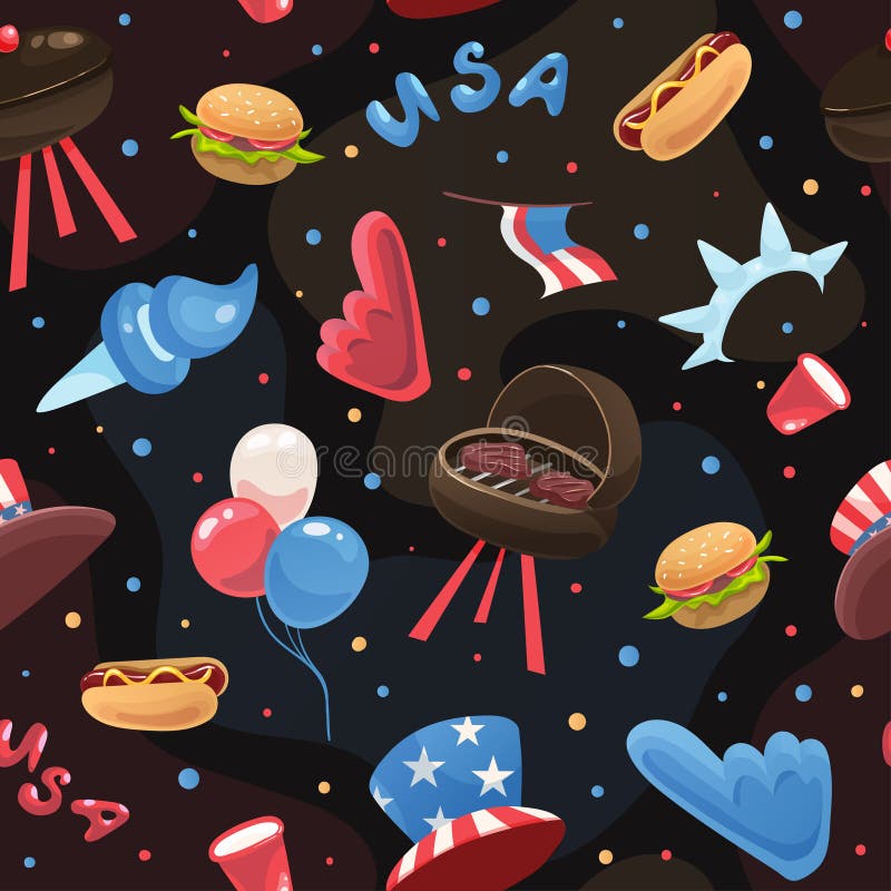 4th of July Set. 4th July Elements Pack Symbols and Objects Collection ...