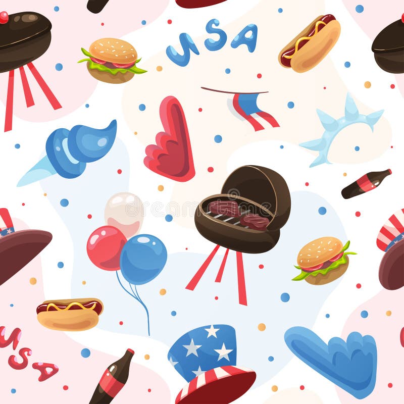 4th of July Set. 4th July Elements Pack Symbols and Objects Collection ...