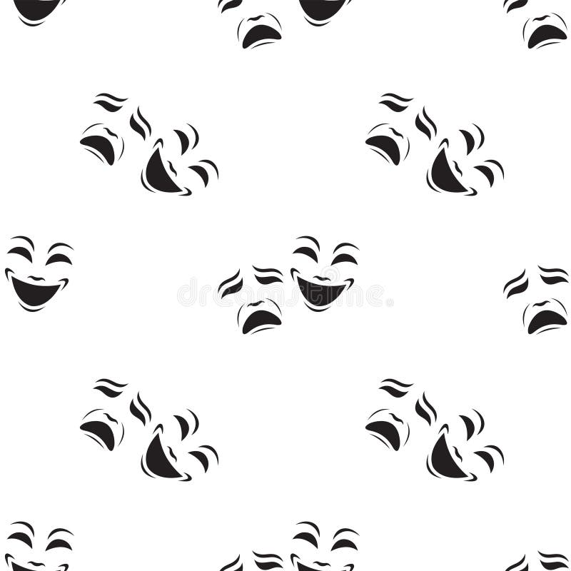 Theater Masks Seamless Pattern Stock Illustrations – 707 Theater Masks ...