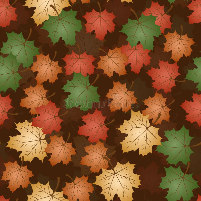 Seamless Pattern_3_on the Theme of Autumn, Maple Leaves in Different ...