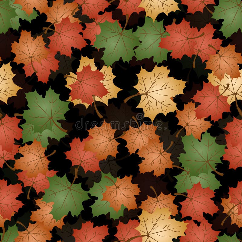 Seamless Pattern_2_on the Theme of Autumn, Maple Leaves in Different ...