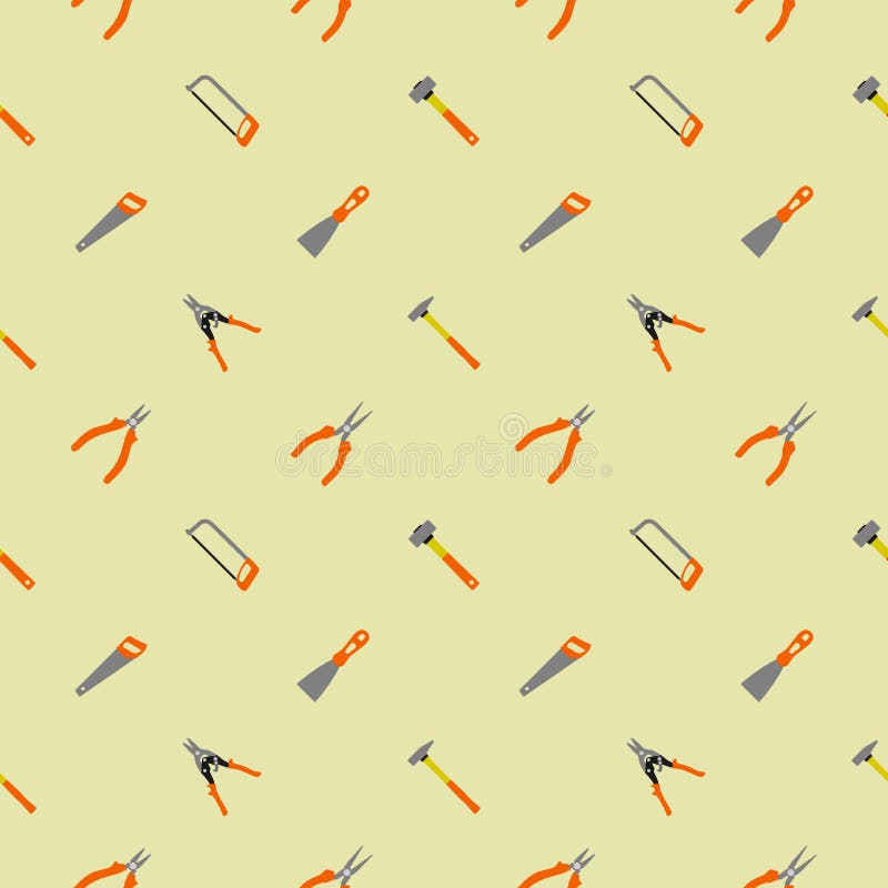 Seamless Pattern on the Theme of Construction Tools. Stock Vector - Illustration of building ...