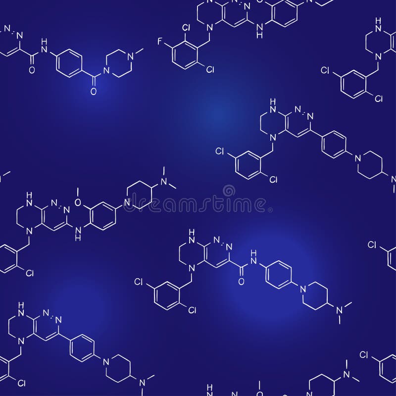Seamless Pattern on the Theme of Science and Chemistry. Structural ...