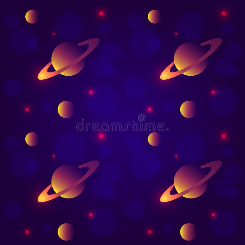 Seamless Pattern on the Theme of Space. Background with Saturn and ...