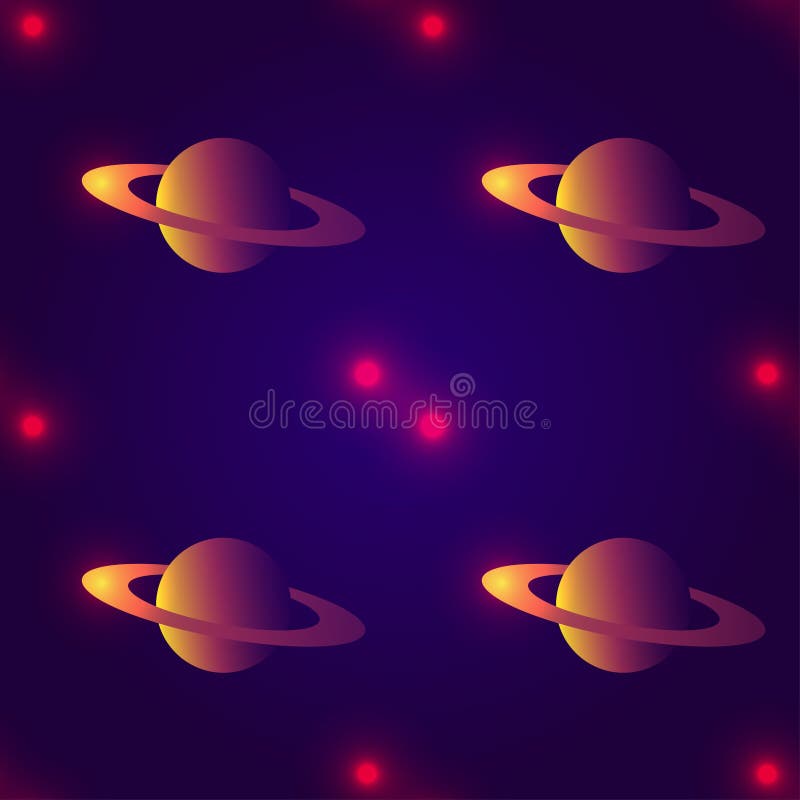 Seamless Pattern on the Theme of Space. Background with Saturn and ...