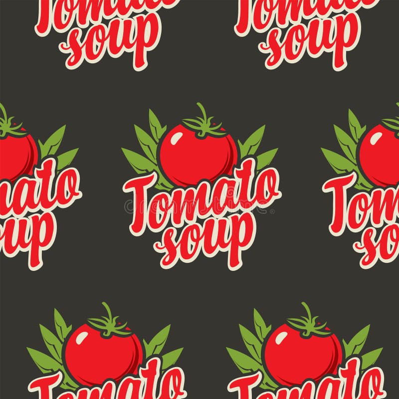 Seamless Pattern on the Theme of Tomato Soup Stock Vector ...