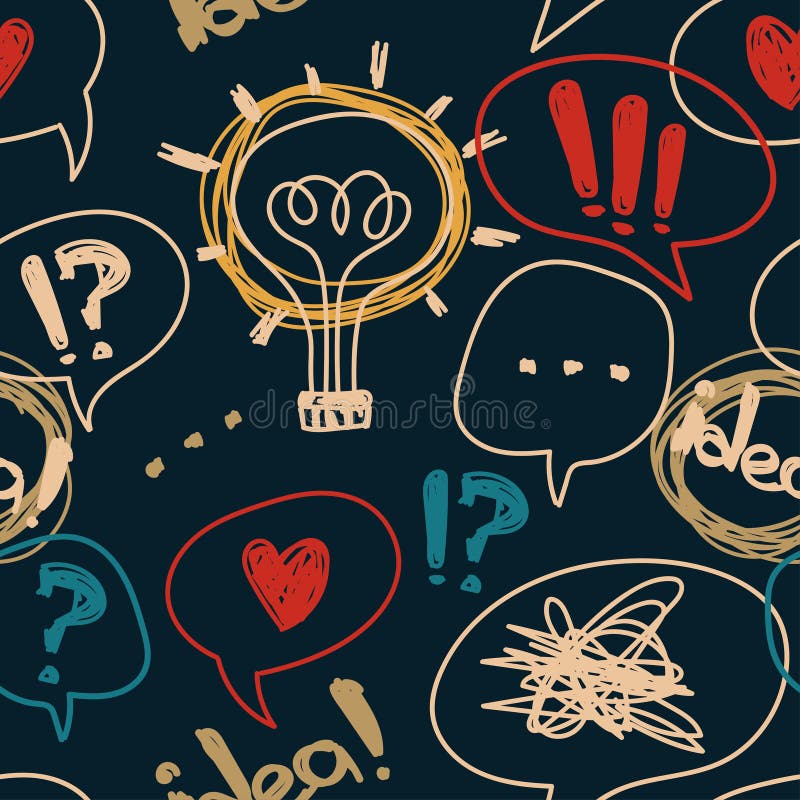 Seamless Pattern for Thinking and Creativity Stock Vector ...