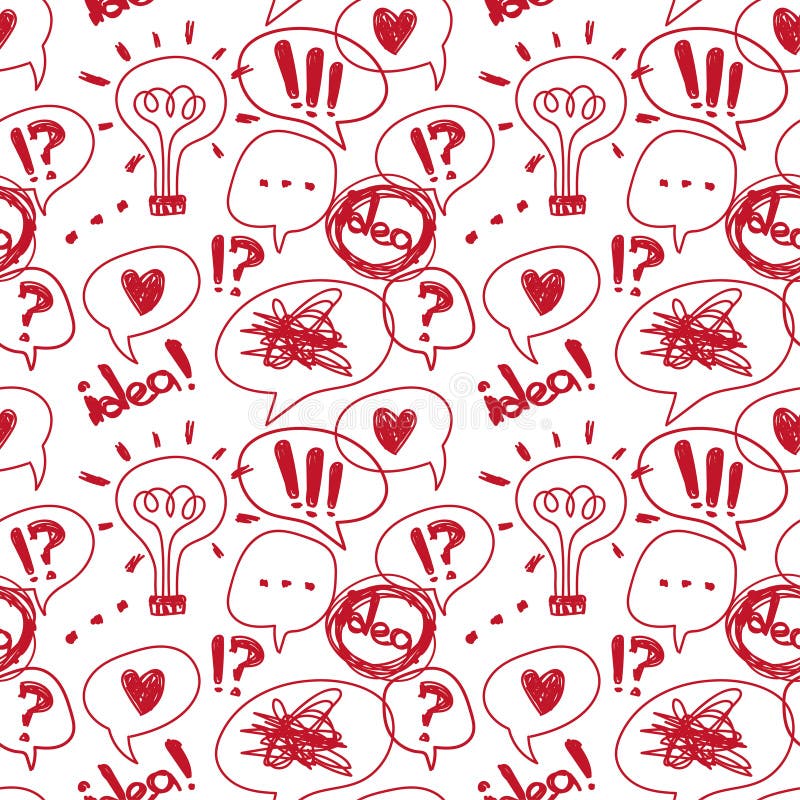 Seamless Pattern for Thinking and Creativity Stock Vector ...