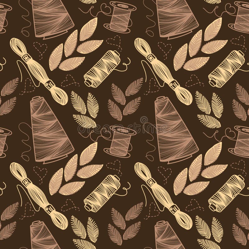 Sewing Thread, a Hand-drawn Sketch Style Doodle. Cross Winding Thread ...