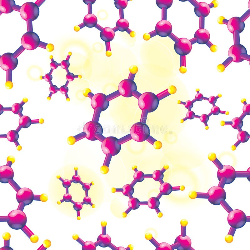 Seamless Pattern of Three-dimensional Molecules of Stock Illustration ...