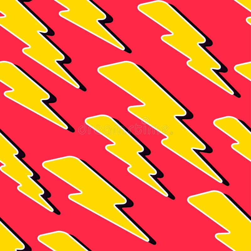 Seamless Pattern with Thunderbolt Stock Vector - Illustration of cartoon, power: 84840318