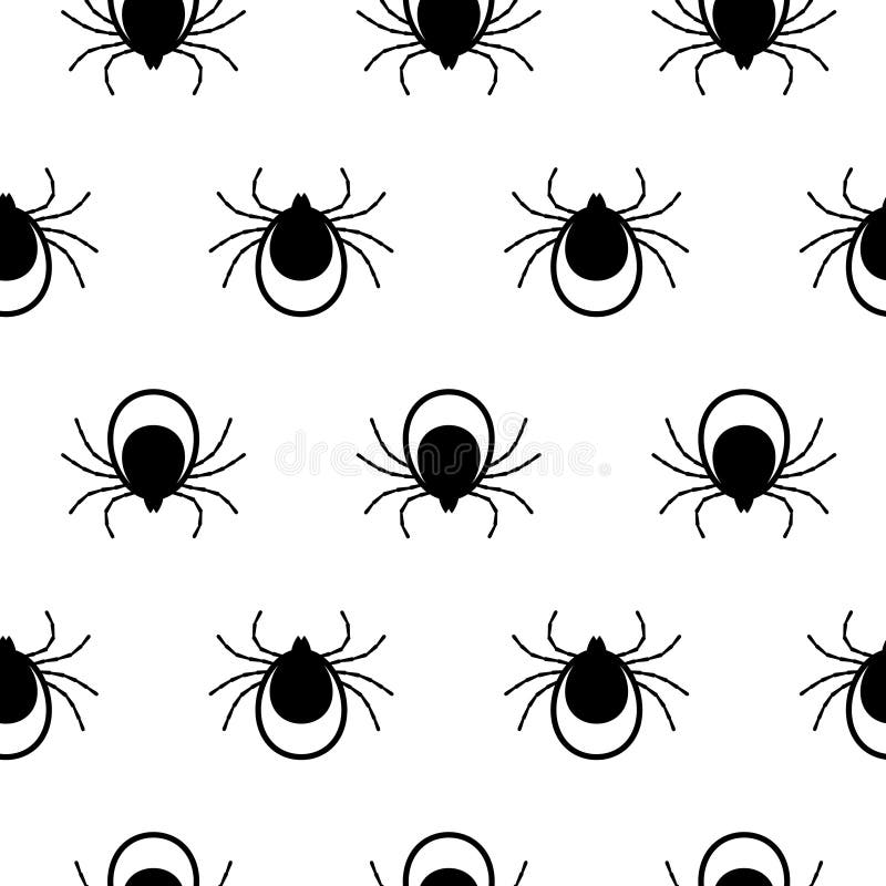 Seamless Pattern with Tick. Mite. White Background Vector Illustration ...