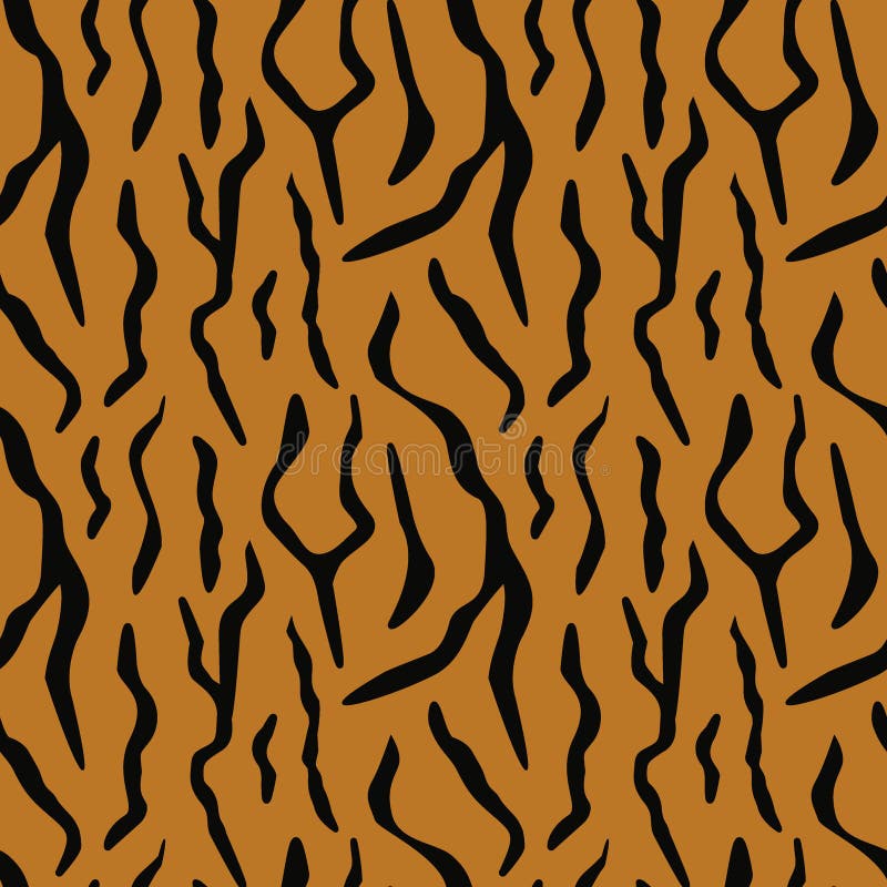 Seamless Pattern with Tiger Coloring Stock Vector - Illustration of ...