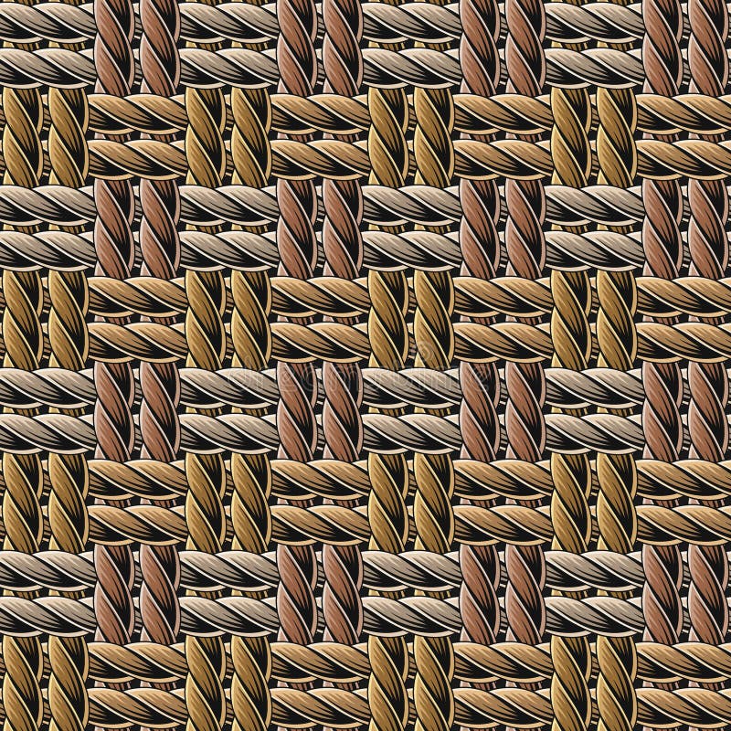 Seamless Pattern with Tight, Dense Interwoven Rope Stock Vector ...