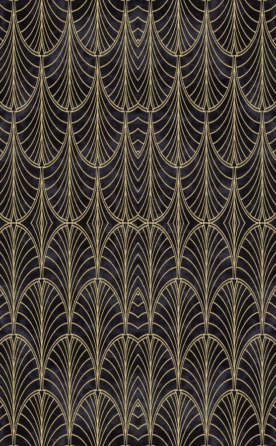 Art Deco Seamless Repeating Pattern Stock Illustration - Illustration ...