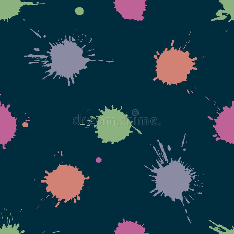 Seamless Pattern, Tile with Inc Splash, Blots, Smudge and Brush Strokes ...