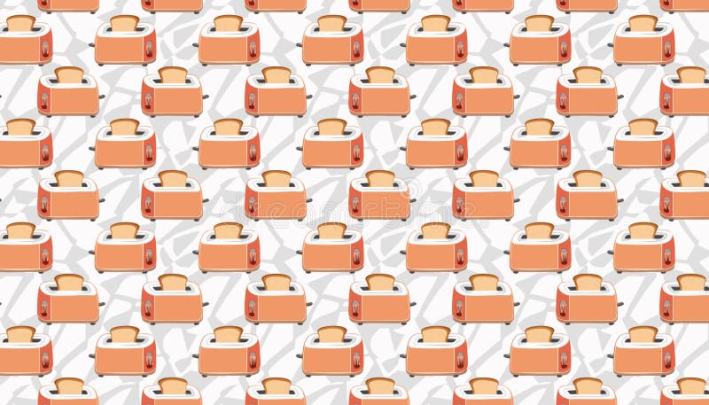 Seamless Pattern with Toaster. Vector Illustration in Flat Style Stock ...